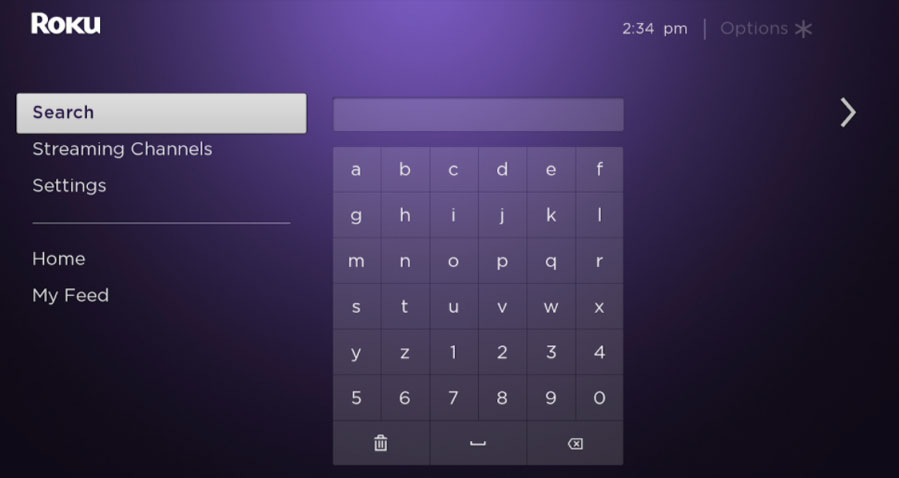 3 . Используя виртуальную клавиатуру, напишите etvnet и перейдите на результат поиска
