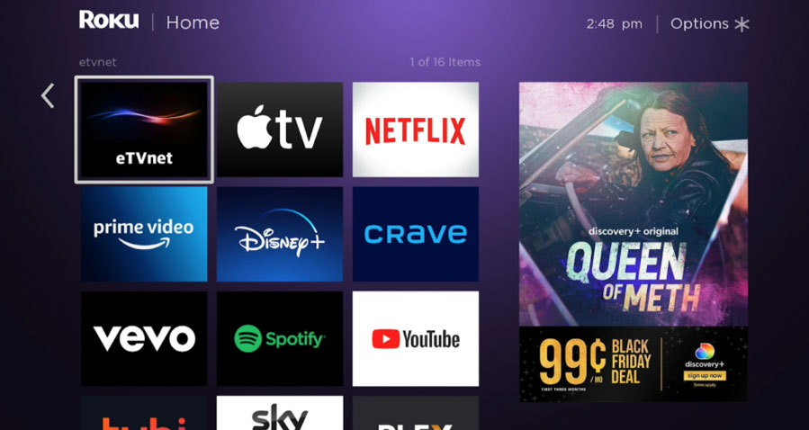 8 . Нажмите кнопку Home на вашем пульте для перехода в ваш домашний экран